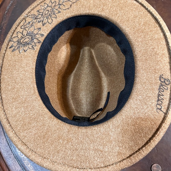 Accessories | Burned Felt Fedora Wide Brim Cowboy Hat | Poshmark